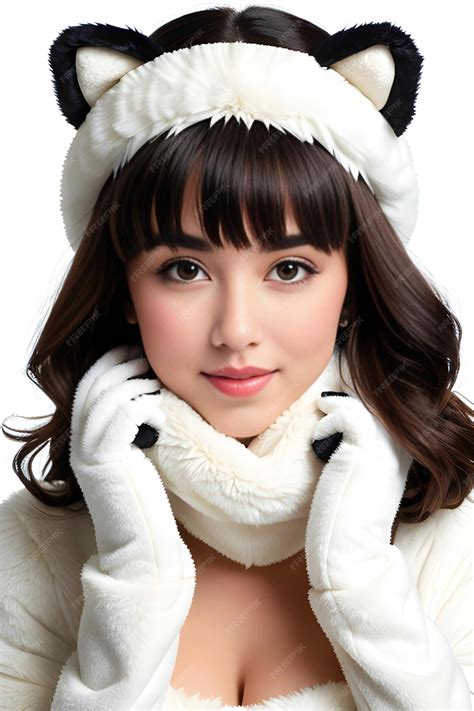 Premium Photo Portrait Of A Beautiful Young Woman In A Fur Coat