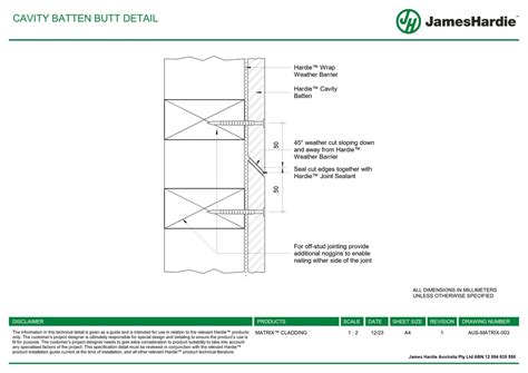 Aus Matrix 003 Cavity Batten Butt Detail