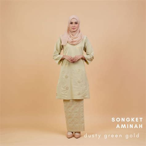 NEW COLOUR BAJU KURUNG PAHANG SONGKET TENUN AMINAH PASTEL S 2XL