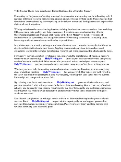 Master Thesis Data Warehouse Pdf Data Warehouse Databases