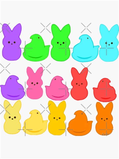 Easter Peeps Sticker For Sale By Artistkhg Redbubble