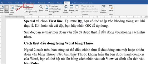 Cách thụt đầu dòng trong Word cực dễ