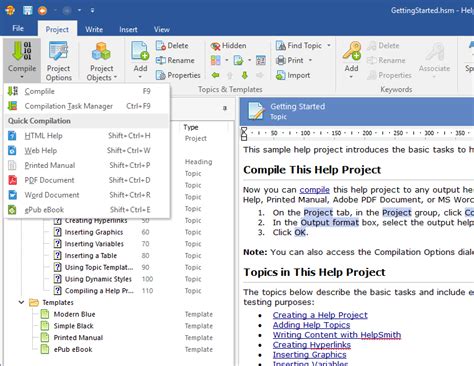 Help Authoring Tool To Create A Chm Help File Web Help Pdf Manual Microsoft Word Epub Ebook