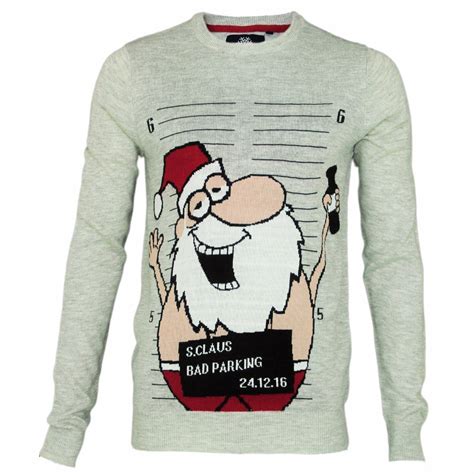 Mens Threadbare Christmas Jumper Xmas Novelty Funny Sweater Santa Elf