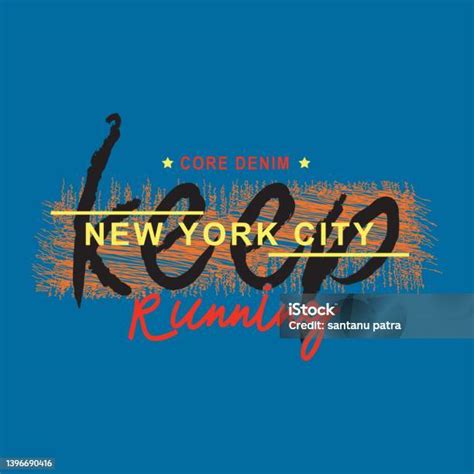 텍스트 그래픽의 프리미엄 벡터 일러스트레이션을 계속 실행하십시오 티셔츠 인쇄 셔츠 후드티와 바바 정장 키즈 코튼 등의 디자인 보이 복장을위한 적합한 스크린 인쇄 및 Dtf