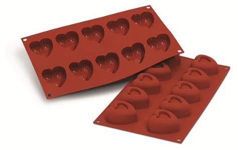 Plaque à empreintes PRO 10 Savarins Cœur 56 x 52 mm Moules silicone