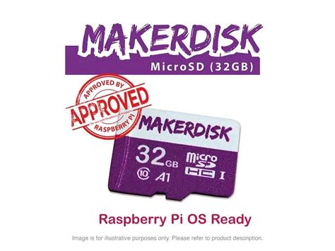 Raspberry Pi Approved Makerdisk Microsd Card 32 Gb With Rpi Os
