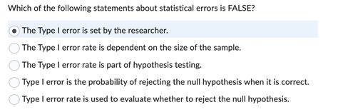 Which Of The Following Statements About Statistical Chegg