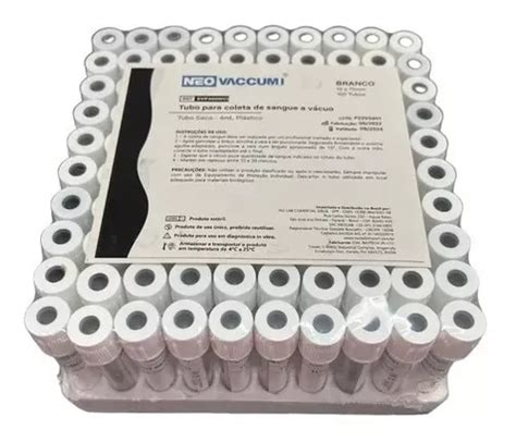 Tubo de extracción de sangre al vacío sin aditivos ml Un x cm blanco MercadoLibre