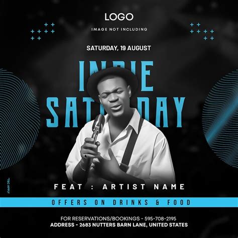 Premium Psd Indie Saturday Karaoke Flyer Black Background