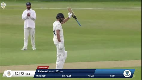 Shan Masood Hits A Double Century For Derbyshire Rcricket