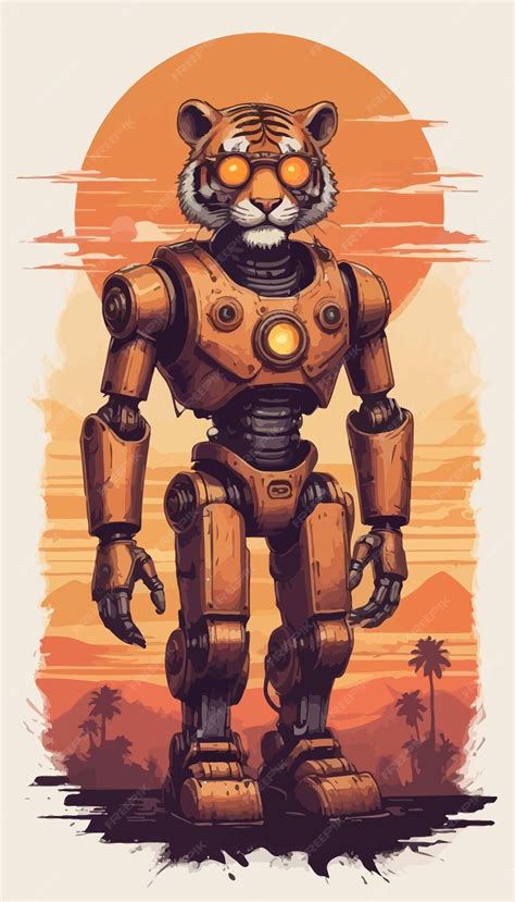 Premium Vector A Poster For A Robot Called The Robot