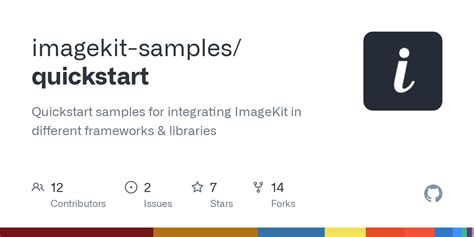 GitHub Imagekit Samples Quickstart Quickstart Samples For