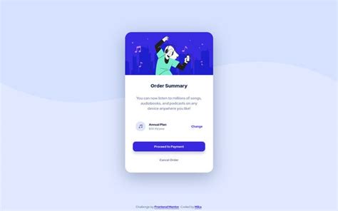 Frontend Mentor Responsive Order Summary Using Flexbox Coding