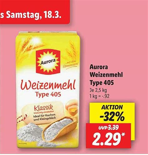 Aurora Weizenmehl Type 405 Angebot Bei Lidl 1Prospekte De
