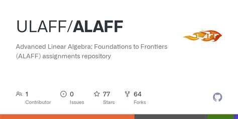 GitHub ULAFF ALAFF Advanced Linear Algebra Foundations To Frontiers