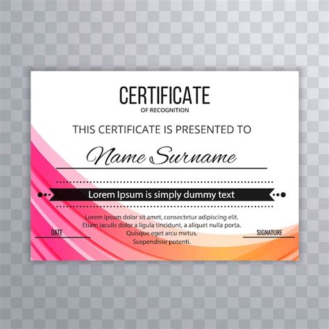 Premium Vector Modern Wave Certificate Template Background