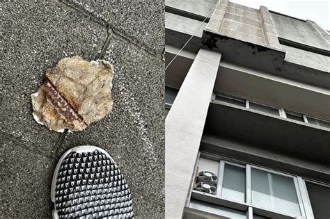 출근길에 머리 맞았다”중학교 건물서 떨어진 콘크리트 조각