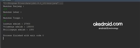 Contoh Jadwal Menghitung Luas Volume Dan Keliling Balok Di Java Belajar Java Dengan Mudah
