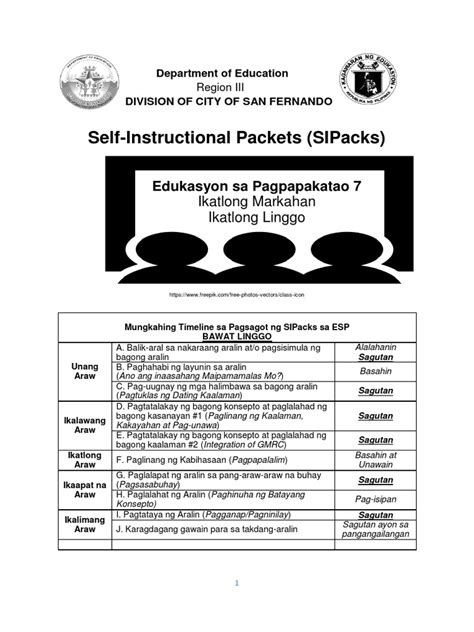 Esp 7 Q3 Week 3 Sipacks Csfp Pdf
