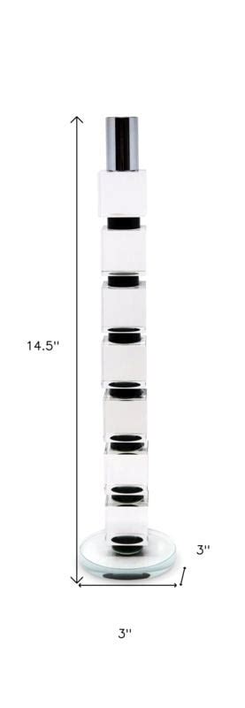 Modern Crystal Taper Candlestick 145 Inch Geometric Design Foter