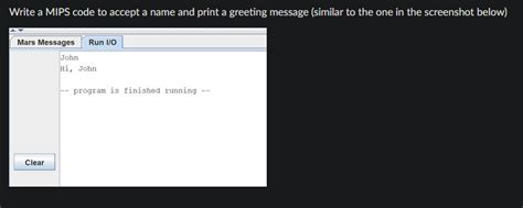 Solved Write A MIPS Code To Accept A Name And Print A Chegg Com