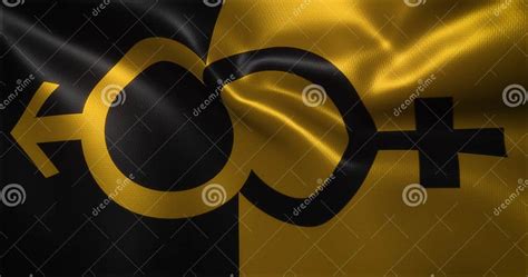 Super Straight Flag With Sign Pride Flag With Waving Folds Close Up