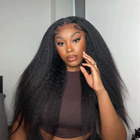 Pre Plucked Pre Bleached Knots Wear Go Ppb Yaki Human Hair Wigs Kinky