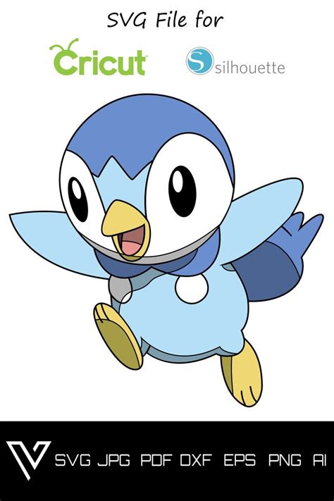 Piplup Layered Svg Vector Cricut Pokemon Cut File Silhouette Clip Art