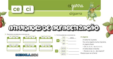 Atividades De Alfabetização Com Sílabas Ce E Ci SÓ Escola
