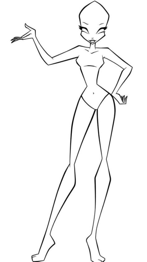 Dti Base Outline Dress To Impress Girl Drawing Body Template