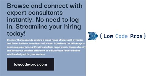 Microsoftdynamics Powerplatform Consultants Businesssolutions… Low Code Pros
