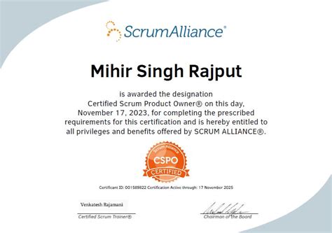 Mihir Singh Rajput On Linkedin Cspo Agilemindset Continuouslearning