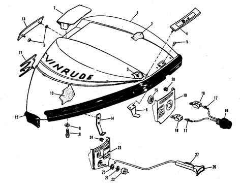 Evinrude Motor Cover Group Parts For 1968 9 5hp 9822E Outboard Motor