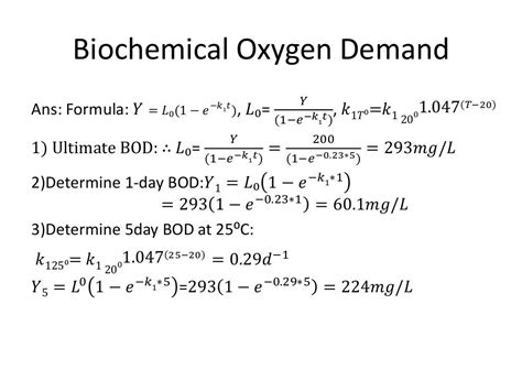 Biochemical Oxygen Demand Bod
