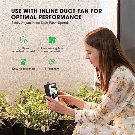 Vivosun Variable Fan Speed Controller Speed Adjuster For Inline Duct Fan In Ventilation System