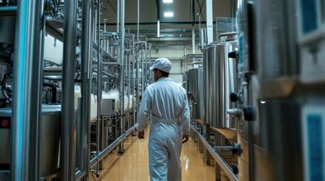 Worker In A Modern Food Processing Facility Premium Ai Generated Image