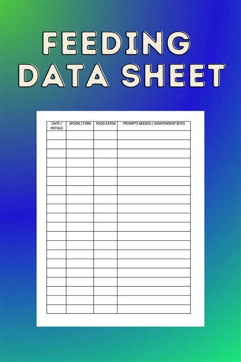Feeding Data Sheet