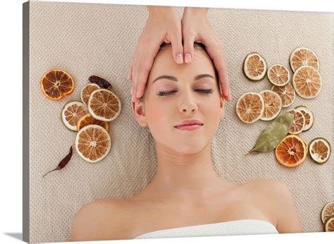Girl Receiving Head Massage Great Big Canvas