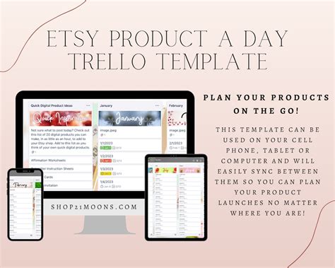 Trello Template Etsy Product Launch Template Product A Day Etsy Trello Template Etsy