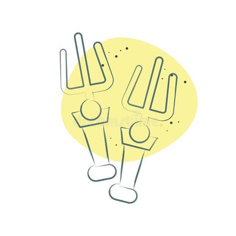 Icon Sai Related To Weapons Symbol Color Spot Style Simple Design