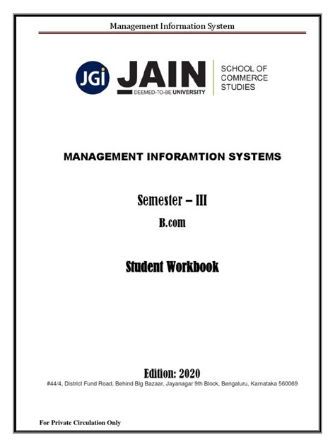 Iii Sem Bcom Mis 2020 Pdf Management Information System Computing