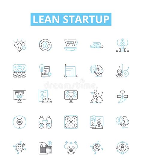 Lean Startup Vector Line Icons Set Lean Startup Iterate Mvp Agile Kpi Prototype