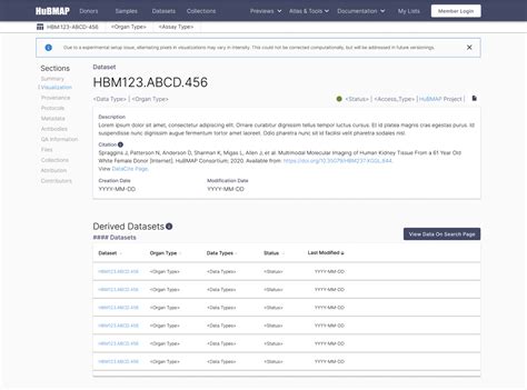 dataset warning design · issue 2101 · hubmapconsortium portal ui · github
