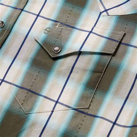 Olive Ombre Plaid Western Shirt Stetson