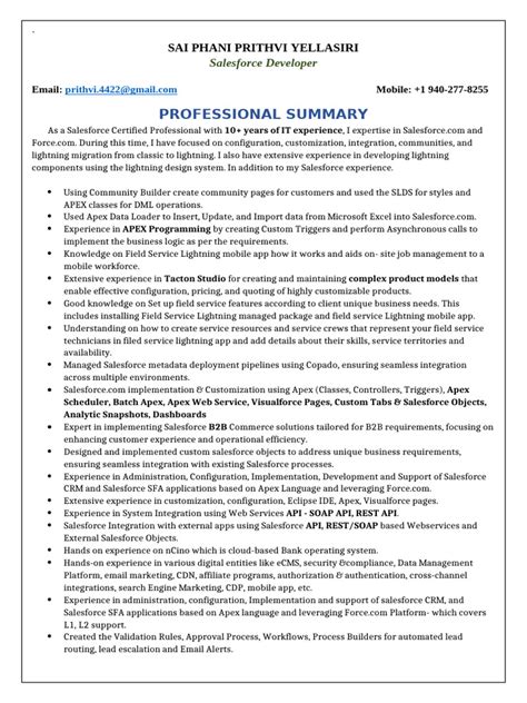 Phani Sfdc Resume Pdf Cloud Computing Comma Separated Values
