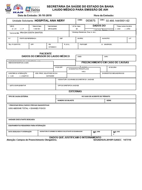 Aih Mp Pdf Sistema De Saúde Ciências Da Saúde