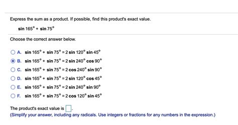 Solved Express The Sum As A Product If Possible Find This