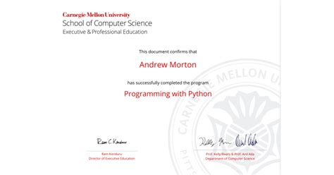 Programming With Python • Andrew Morton • Andrew Morton Programming