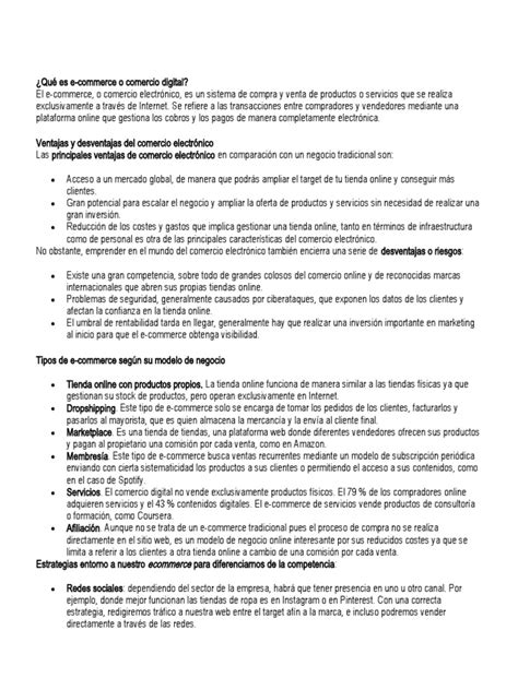 E Comerce Pdf Comercio Electrónico Las Compras En Línea